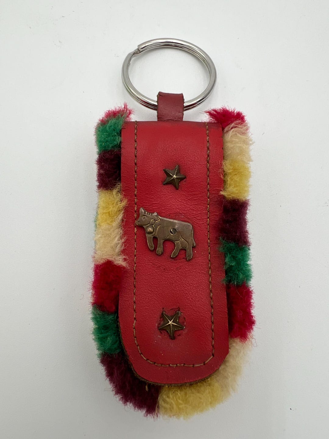 Vintage Swiss Leather Cowbell Strap Keyring Souvenir - Etsy
