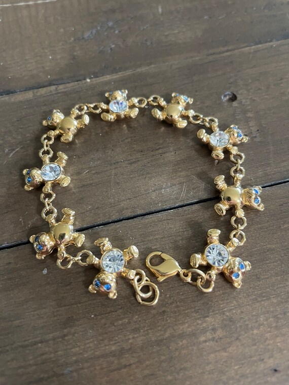 Vintage Trifari Teddy Bear Rhinestone Pin - Gem