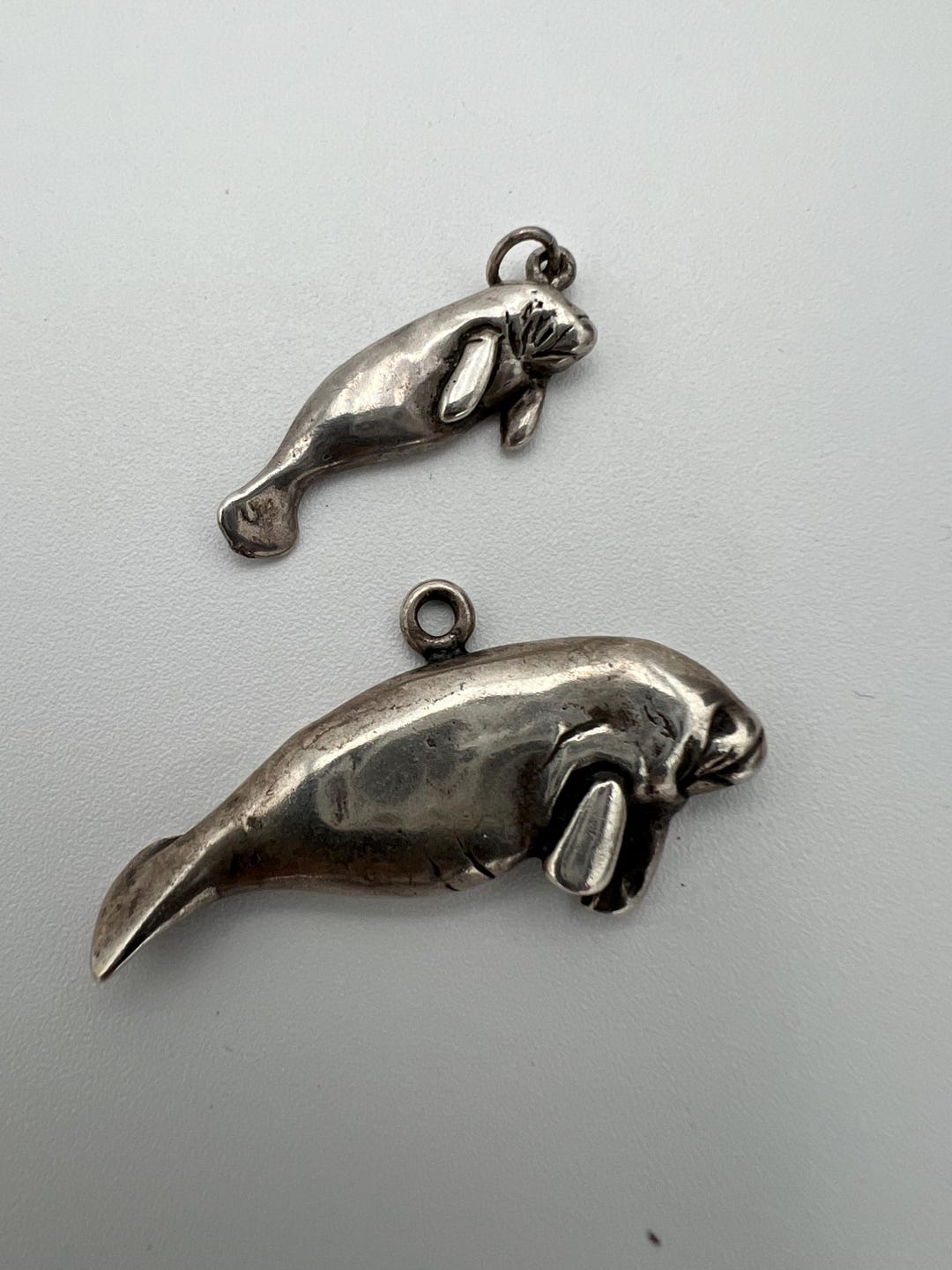 Vintage Pair of Sterling Silver Manatees Charms or Pendantsvintage - Etsy