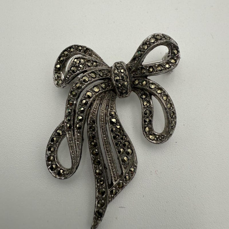 Marcasite Bow Brooch - Etsy