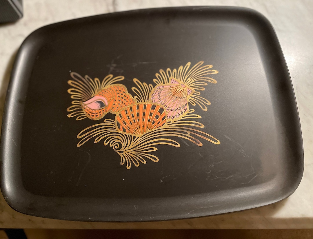 Vintage Couroc of Monterey Seashell Tray - Etsy