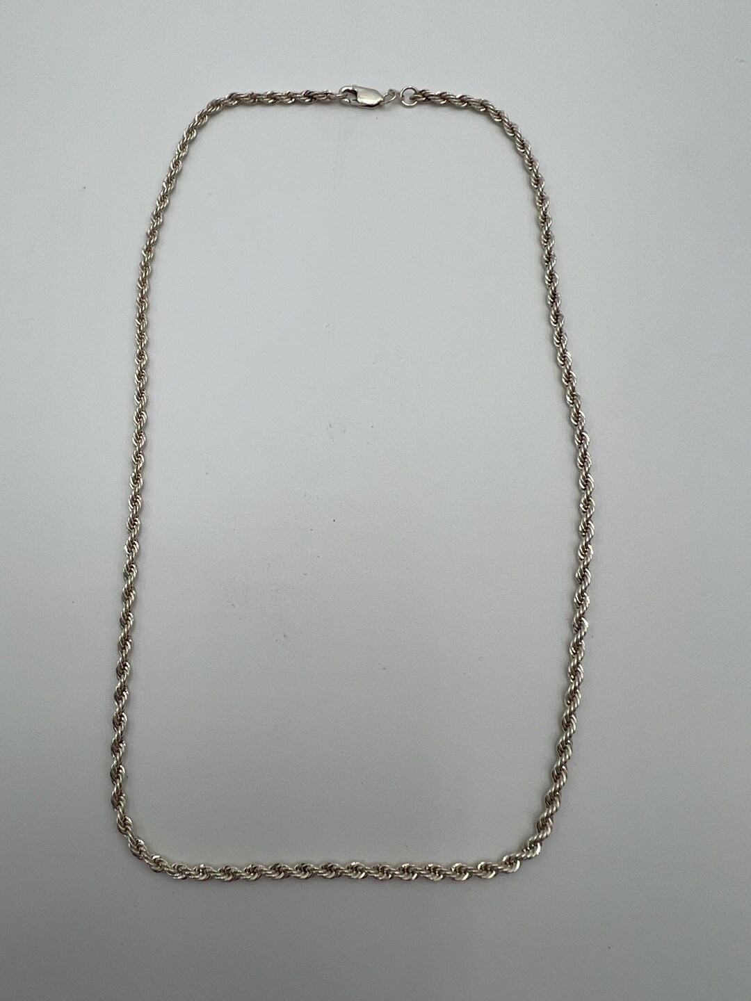Vintage Sterling Silver Braided Rope Chain Necklace - Etsy