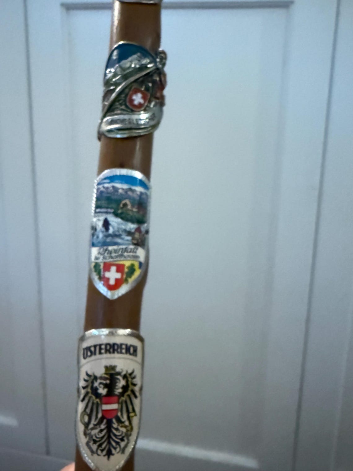 Vintage Walking Stick With 14 Stocknagel Badges, Handmade Wood Cane - Etsy