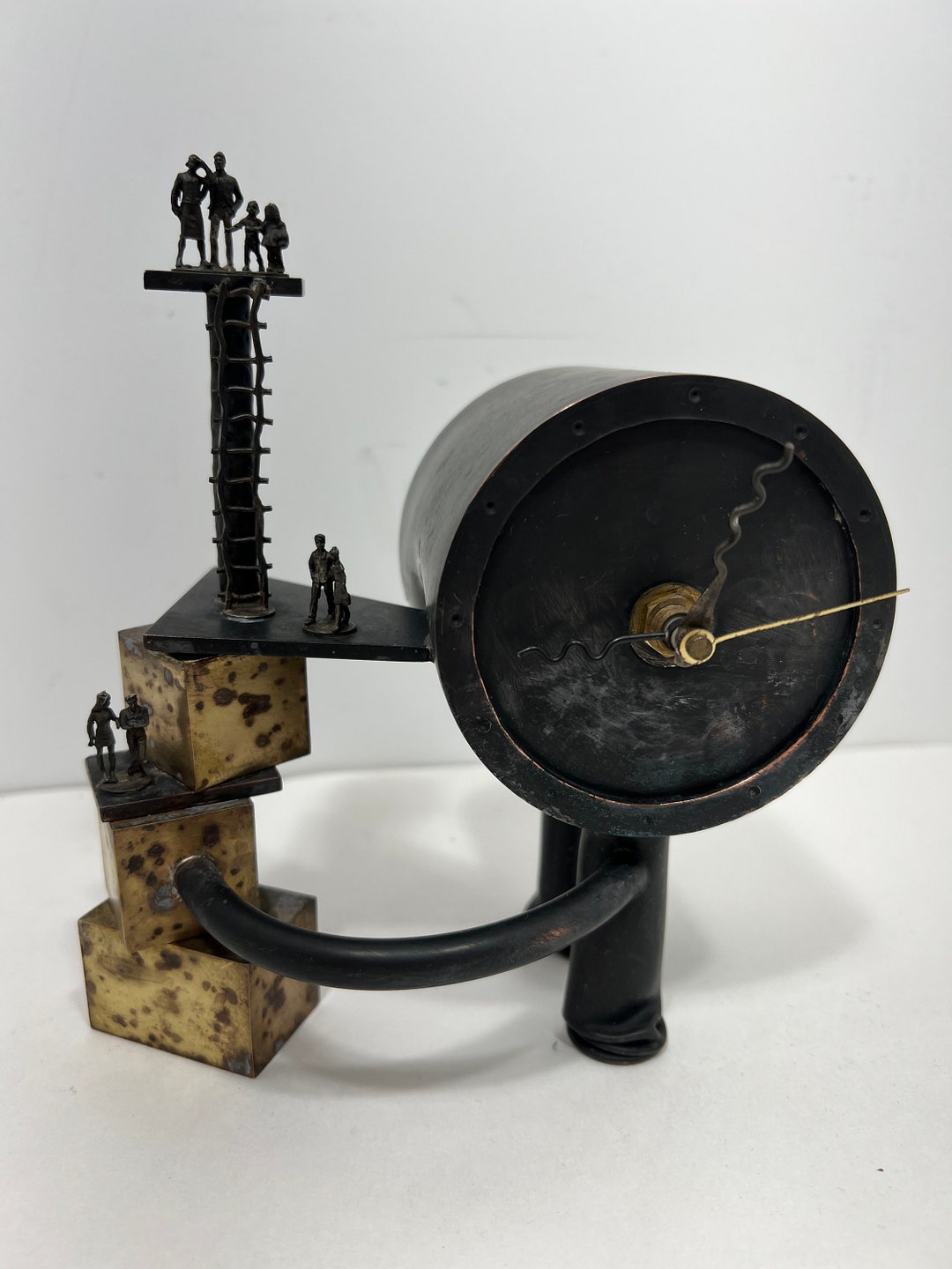 Vintage Artist Signed Metalworks Clock by Winged Camel Metalworks ...