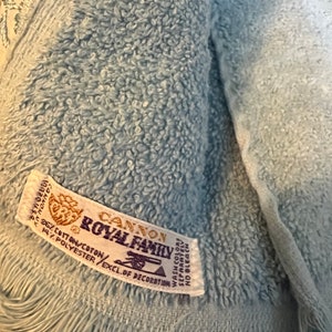 Vintage MCM Cannon Royal Family Light Blue Hand Towels With Embroidered ...