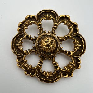 Vintage Signed MMA 1985 Museum Replica Gold Tone Open Work Brooch - Etsy