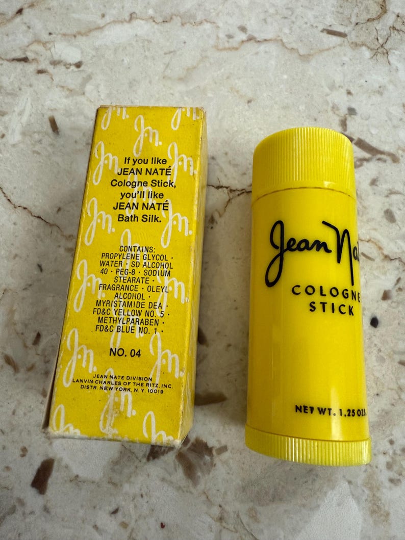 Vintage NOS 1960s-1970s Full Jean Nate Cologne Stick. Net Wt 1.25oz ...