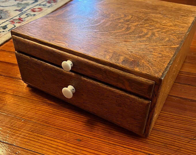 Antique Oak Stationary or Card Catalog Table Top Drawers - Etsy
