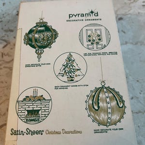 Vintage Set of 6 Red Velvet Pyramid Christmas Ornaments in Original Box ...