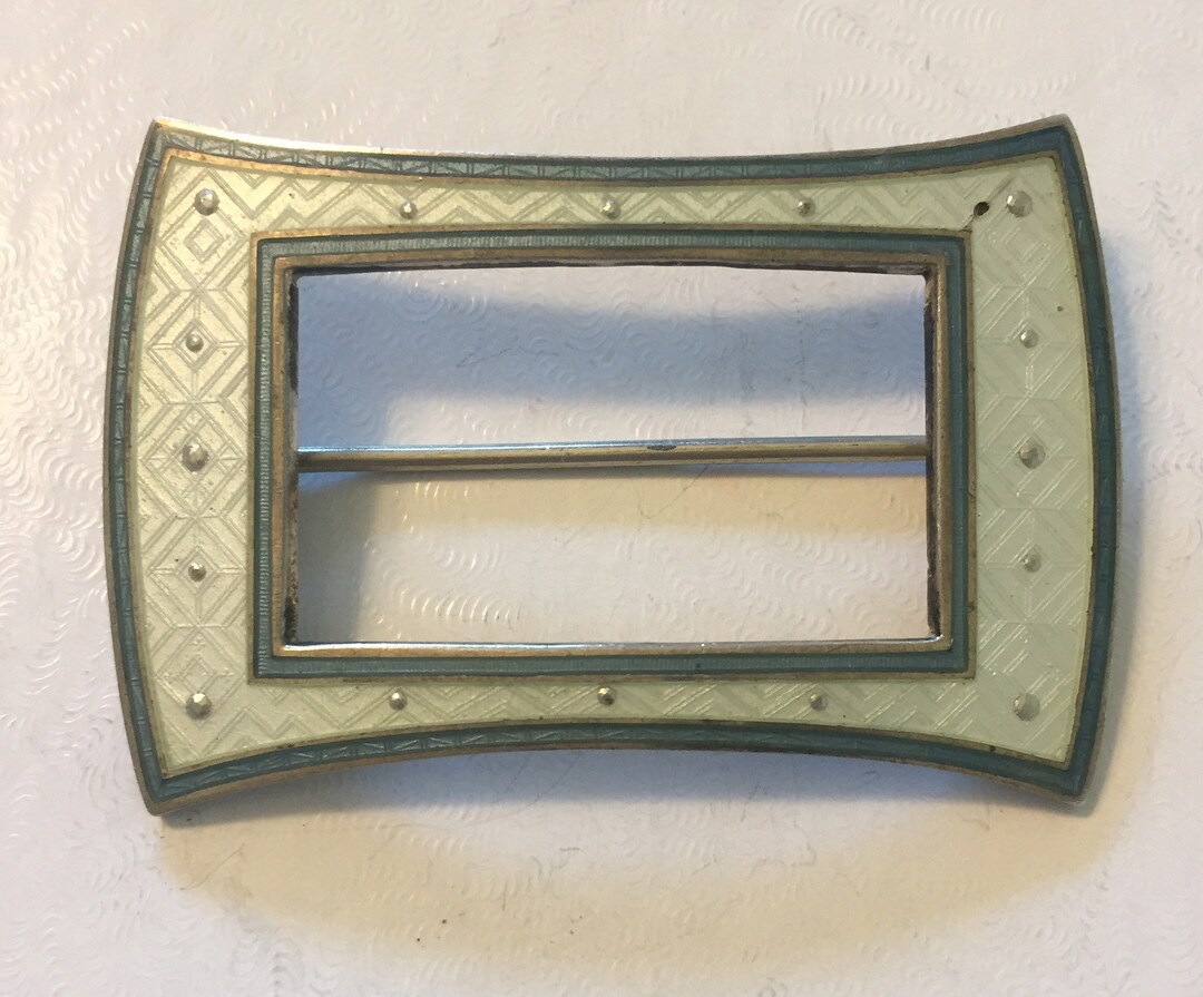 Antique Watson Co Sterling Silver Guilloche Open Rectangle Brooch - Etsy