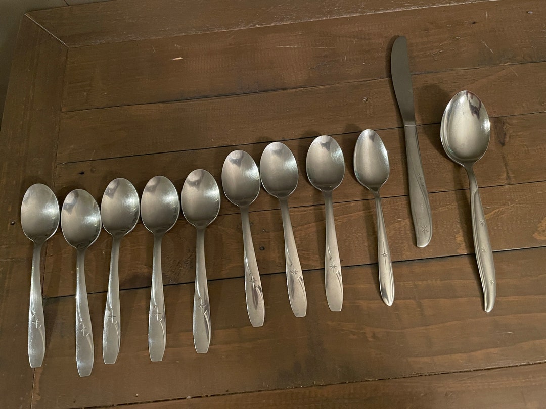 Vintage Walco Starburst Teaspoons Set of 8 Plus Additional Mix Pieces ...