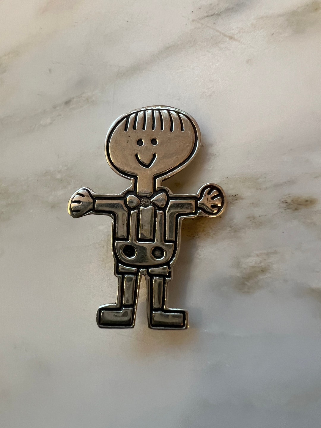 Vintage Mexico 925 Sterling Silver EFS Brooch Boy Save the Children ...