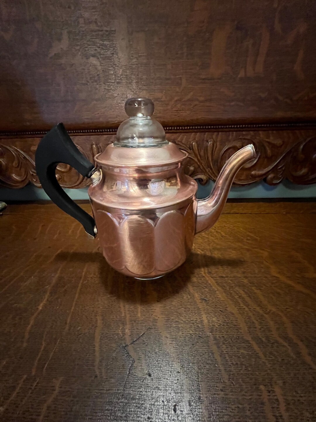 Antique Copper 6 Cup Coffee Percolator With Glass Top. in Great ...