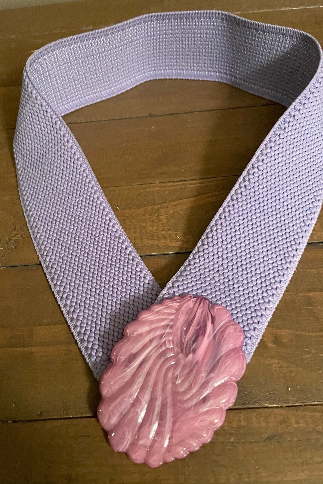 Vintage Purple Fabric Stretch Belt With Lucite Swirl Bucklevintage - Etsy