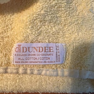 Vintage Yellow Hand Towel Made by Dundee With Embroidered Butterfly ...