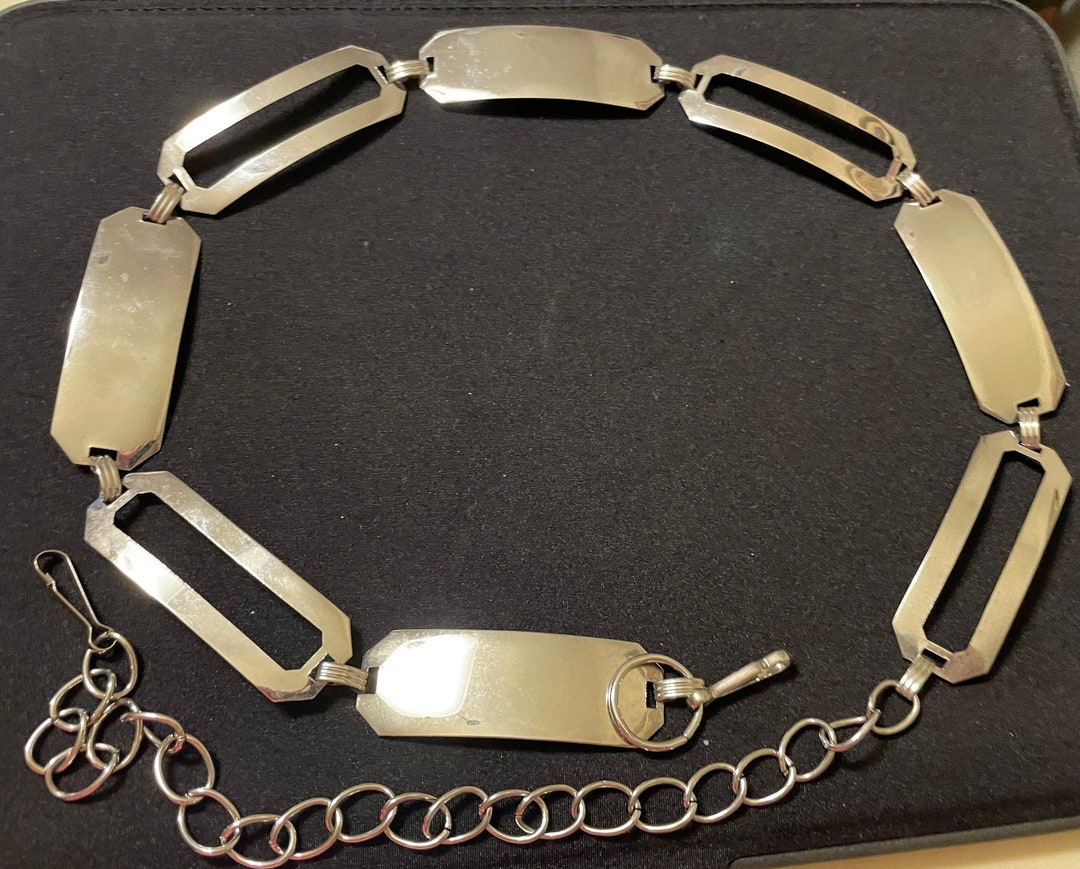 Vintage Silver Adjustable Link Belt - Etsy