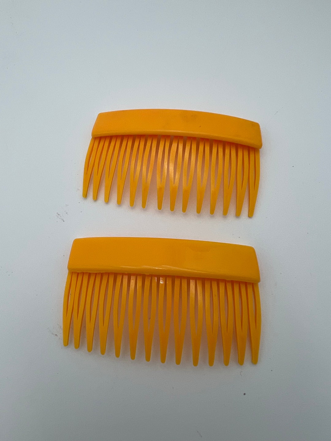 Vintage Pair of Yellow Plastic Hair Combs Made in Francevintage - Etsy