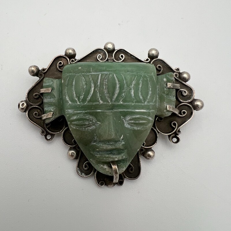 Aztec Jade Brooch - Etsy
