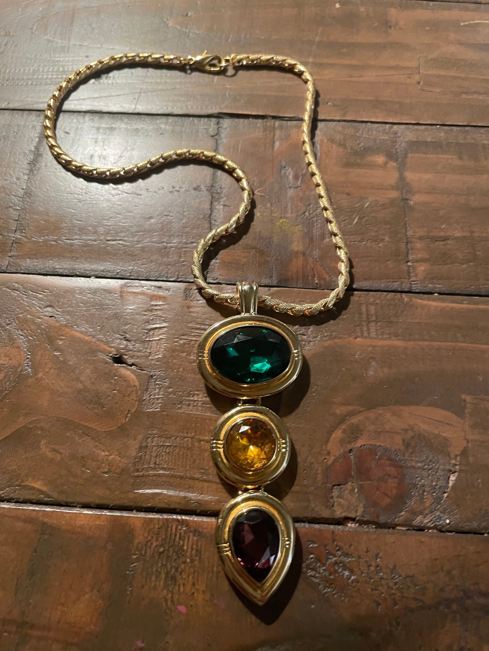 Vintage Sandra Muller Burrows Smb Gold Tone Triple Jewel - Etsy