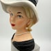 Vintage Relpo Head Vase With Hat and Pearl Necklace and Earrings K1679 ...