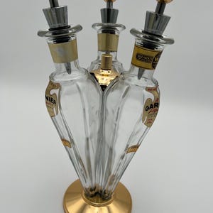 Vintage Garnier Flacon Trio Gold Accent Liquor Bottles - Etsy