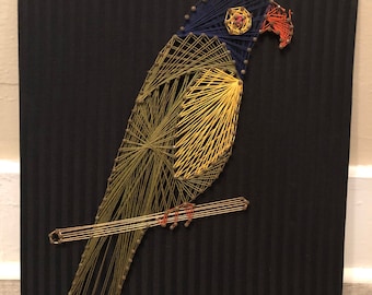 Made to Order Macaw String Art, Parrot Decor, Bird Wall Art, Colorful ...