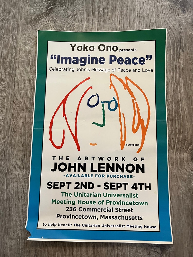 Vintage Yoko Ono Imagine Peace Poster From John Lennon Artwork - Etsy