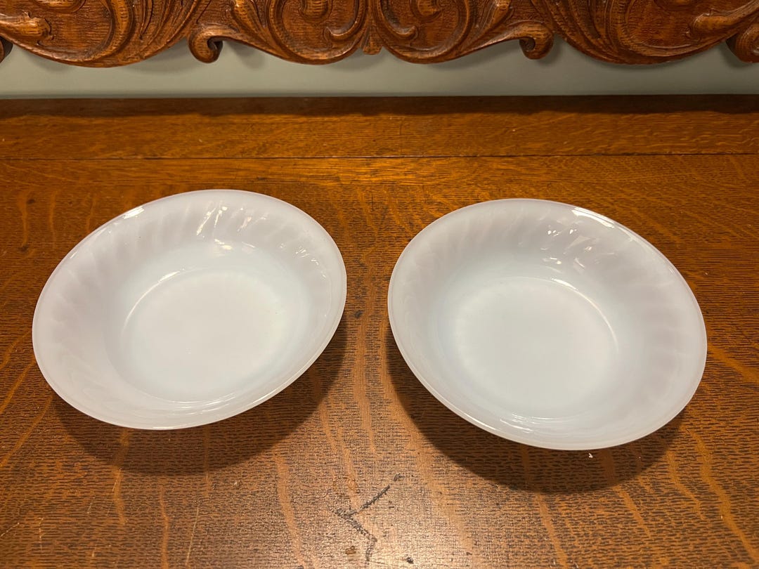 Vintage Fire King Blue Azurite Swirl Set of 2 6” Soup Bowls. in Great ...