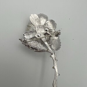 Vintage Monet Silver Tone Rose Flower Brooch - Etsy
