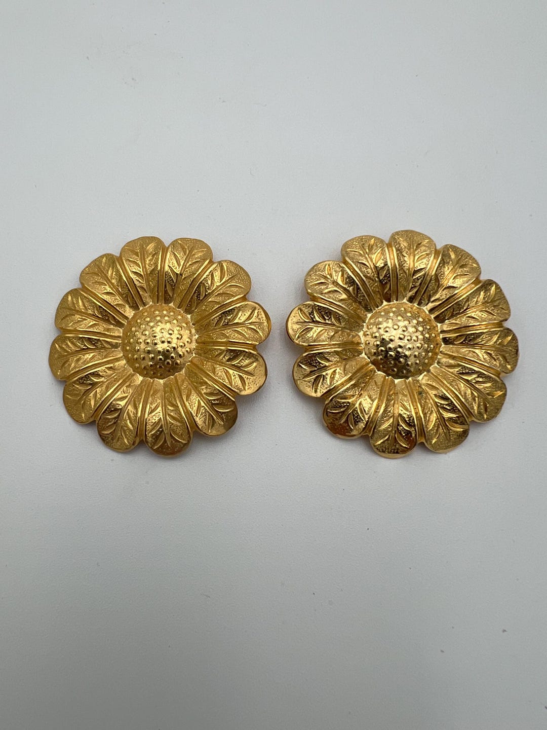 Vintage Nancy Katz Gold Daisy Flower Shoeclips - Etsy