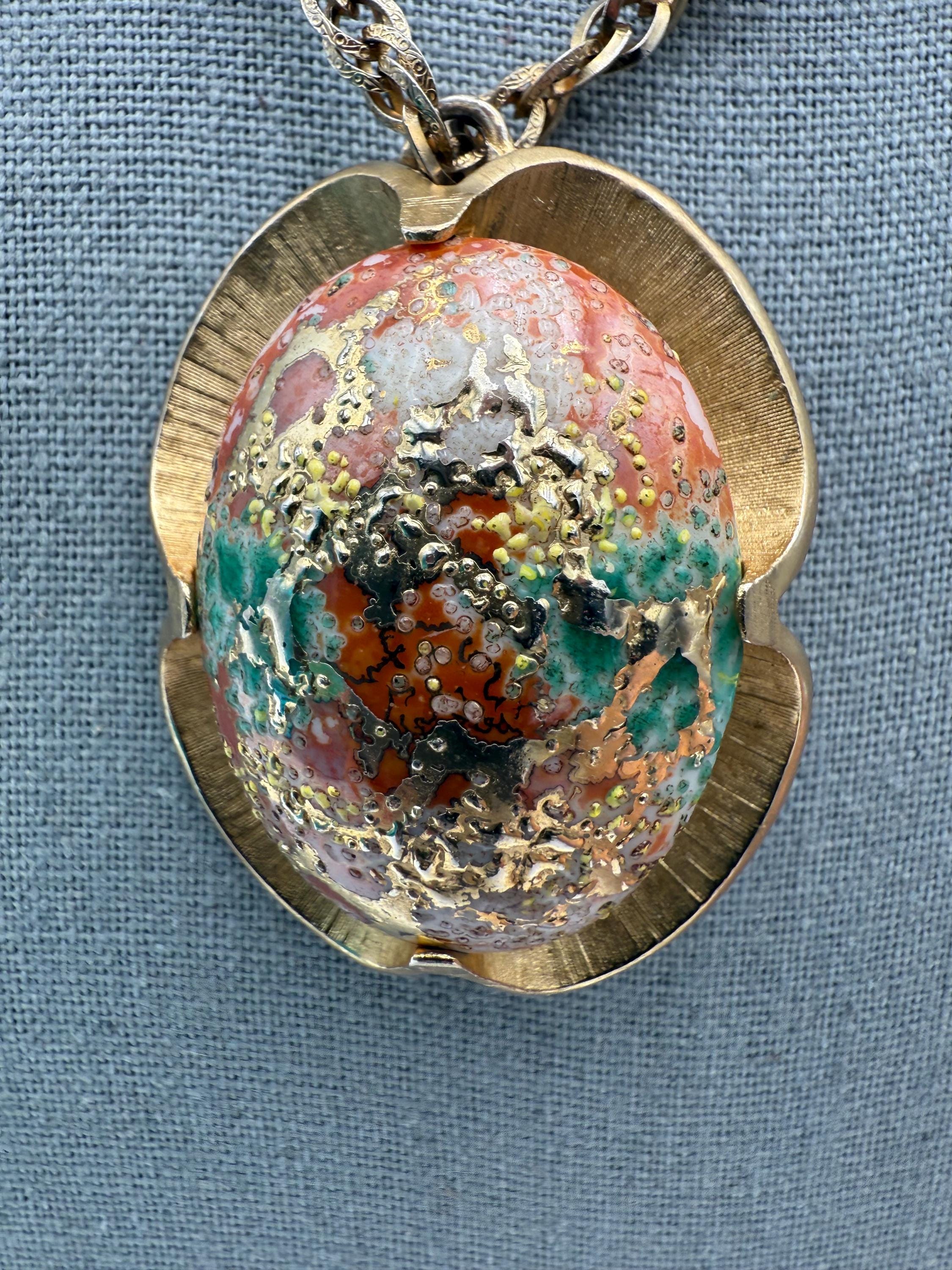 Vintage Judy Lee Speckled Easter Egg Pendant Necklace - Etsy