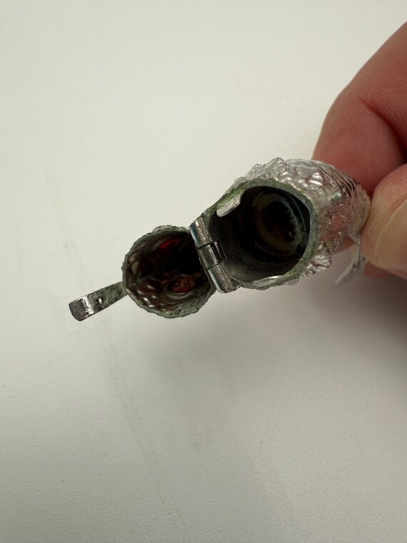 Antique silver articulated fish snuff box pendant hal… - Gem