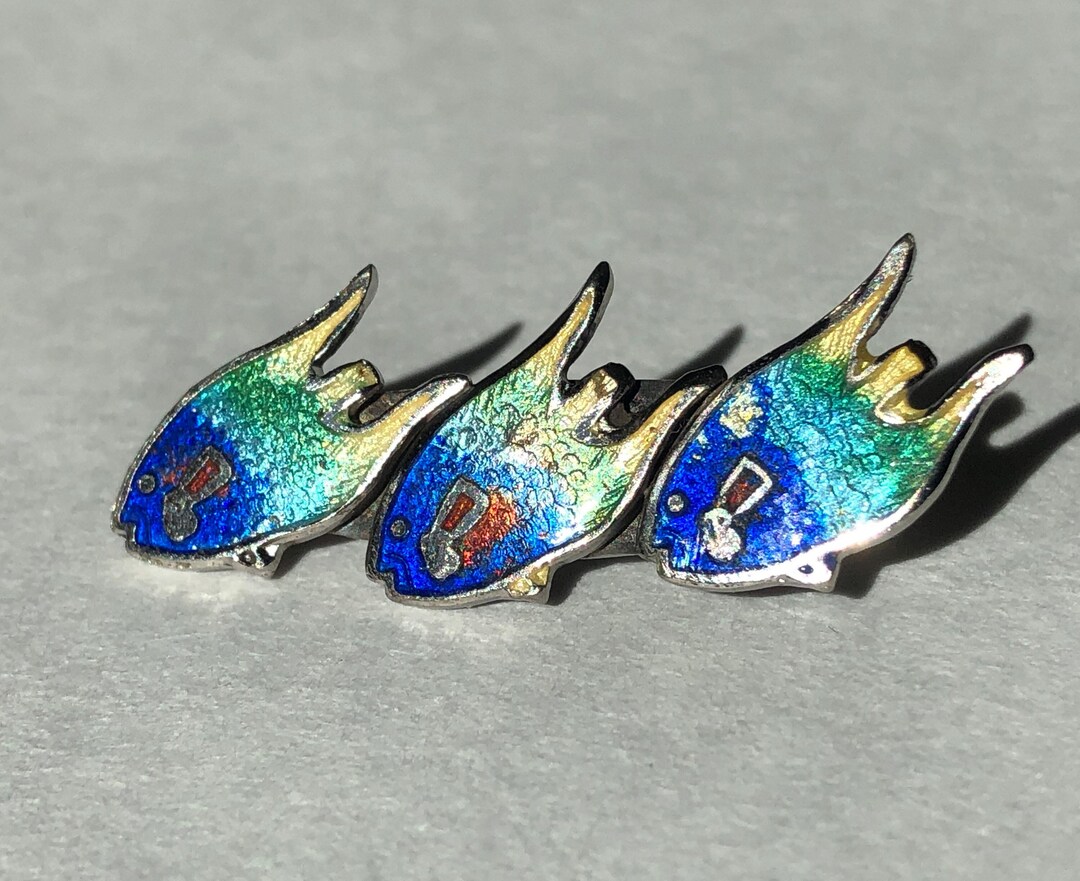 Vintage Breadner Bmco Sterling Enamel Fish Brooch - Etsy