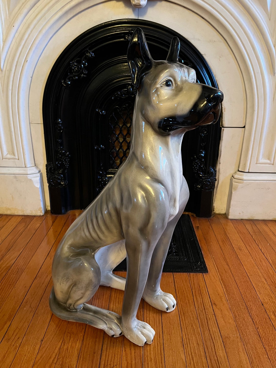 Vintage Ceramic Great Dane Dog Statue Made in Mexico - Etsy
