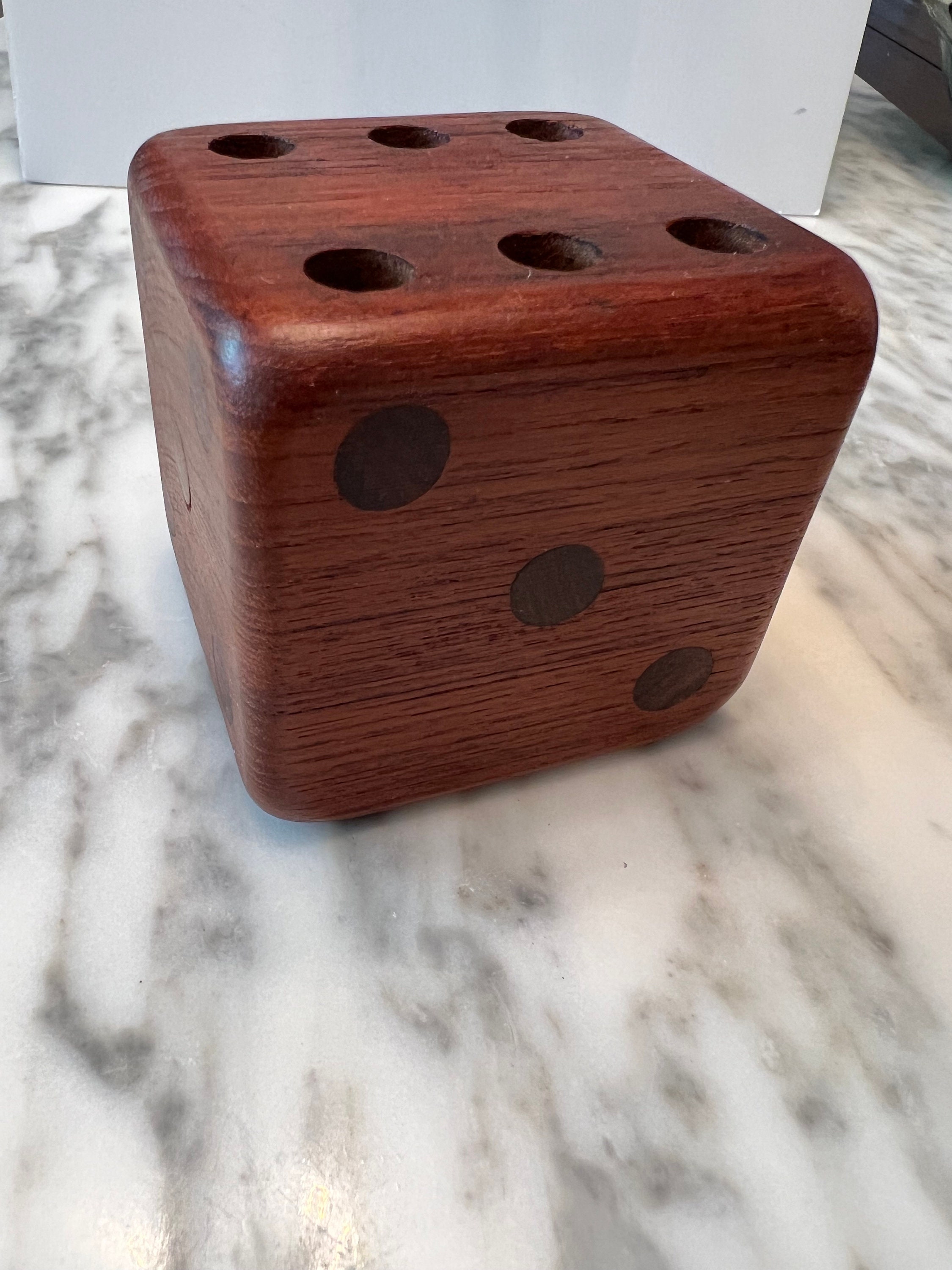 Vintage MCM Swedish Sowe Konst Teak Wood Dice Desk Pen Holder - Etsy