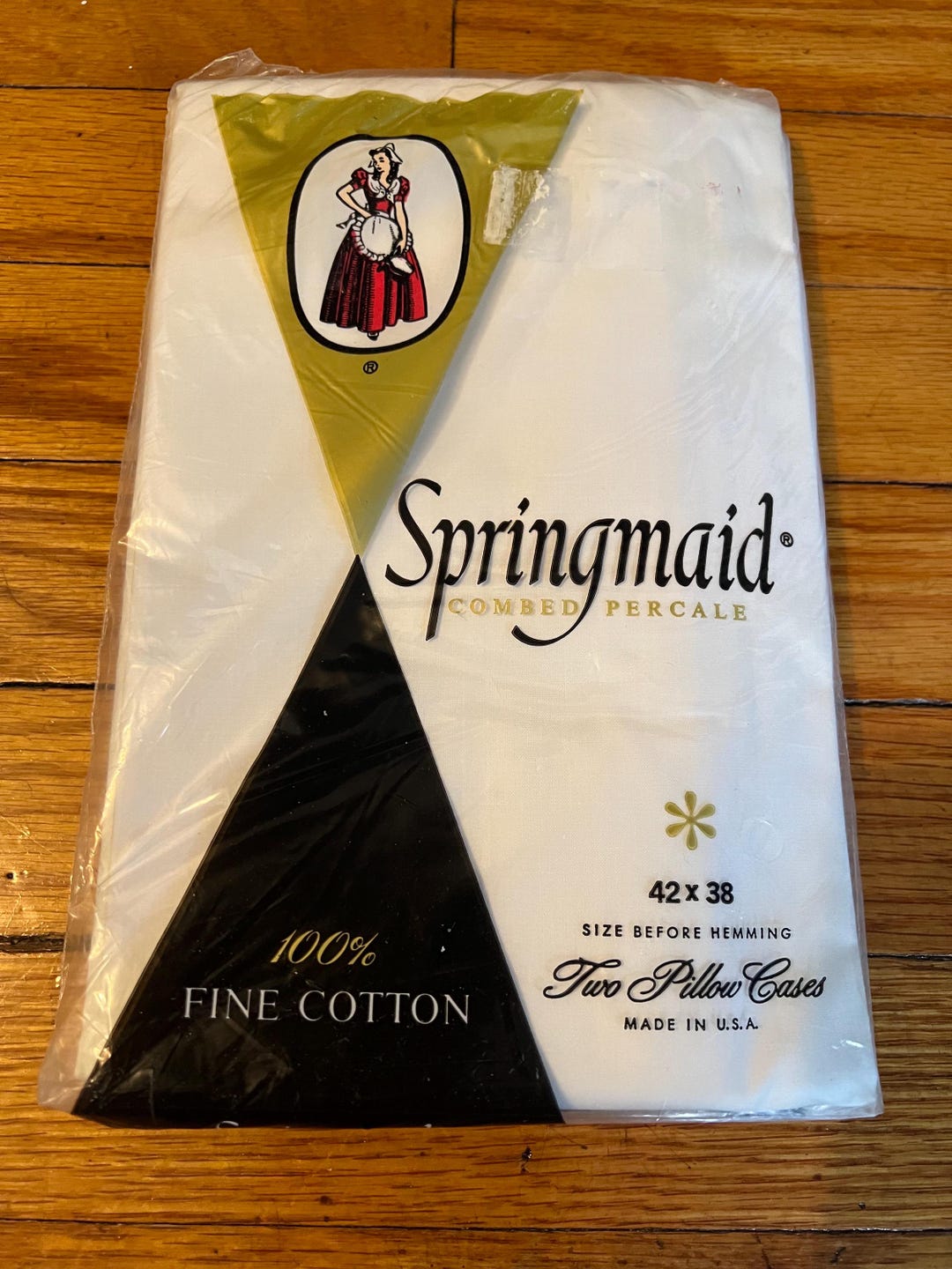 Vintage NOS Springmaid Combed Percale 100 % Cotton White Standard Size ...