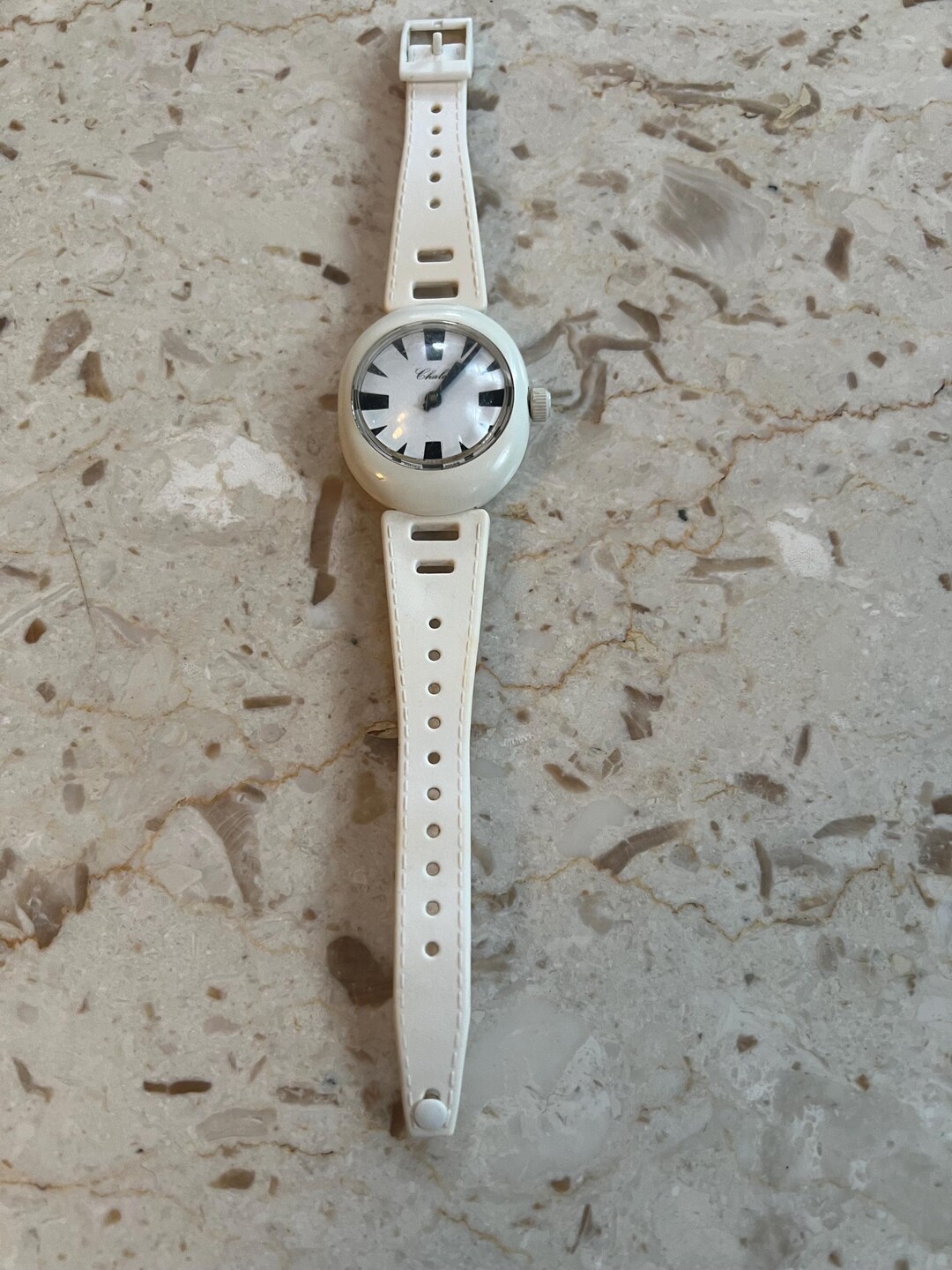 Vintage White Plastic Chalet Swiss Made Women’s 14mm Wrist Watch I Very ...