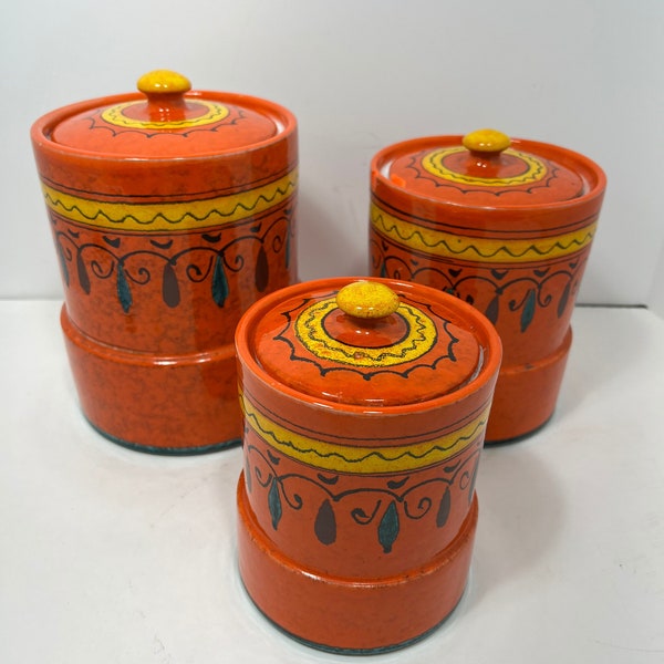 Italian Ceramic Canister Set - Etsy