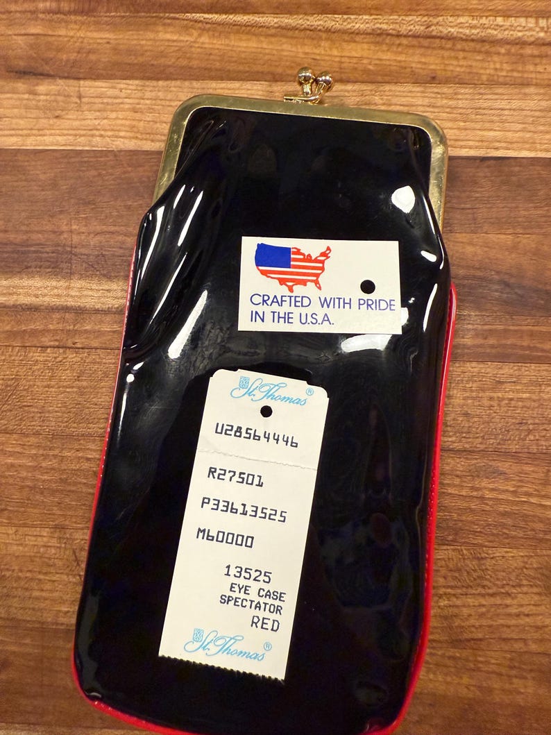 Vintage St Thomas Black & Red Patent Leather Double Glasses Case NOS - Etsy