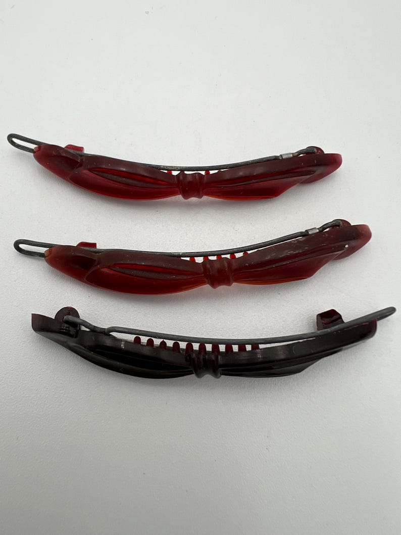 Vintage Goody USA Red Plastic Hair Barrettes Set of 3vintage - Etsy