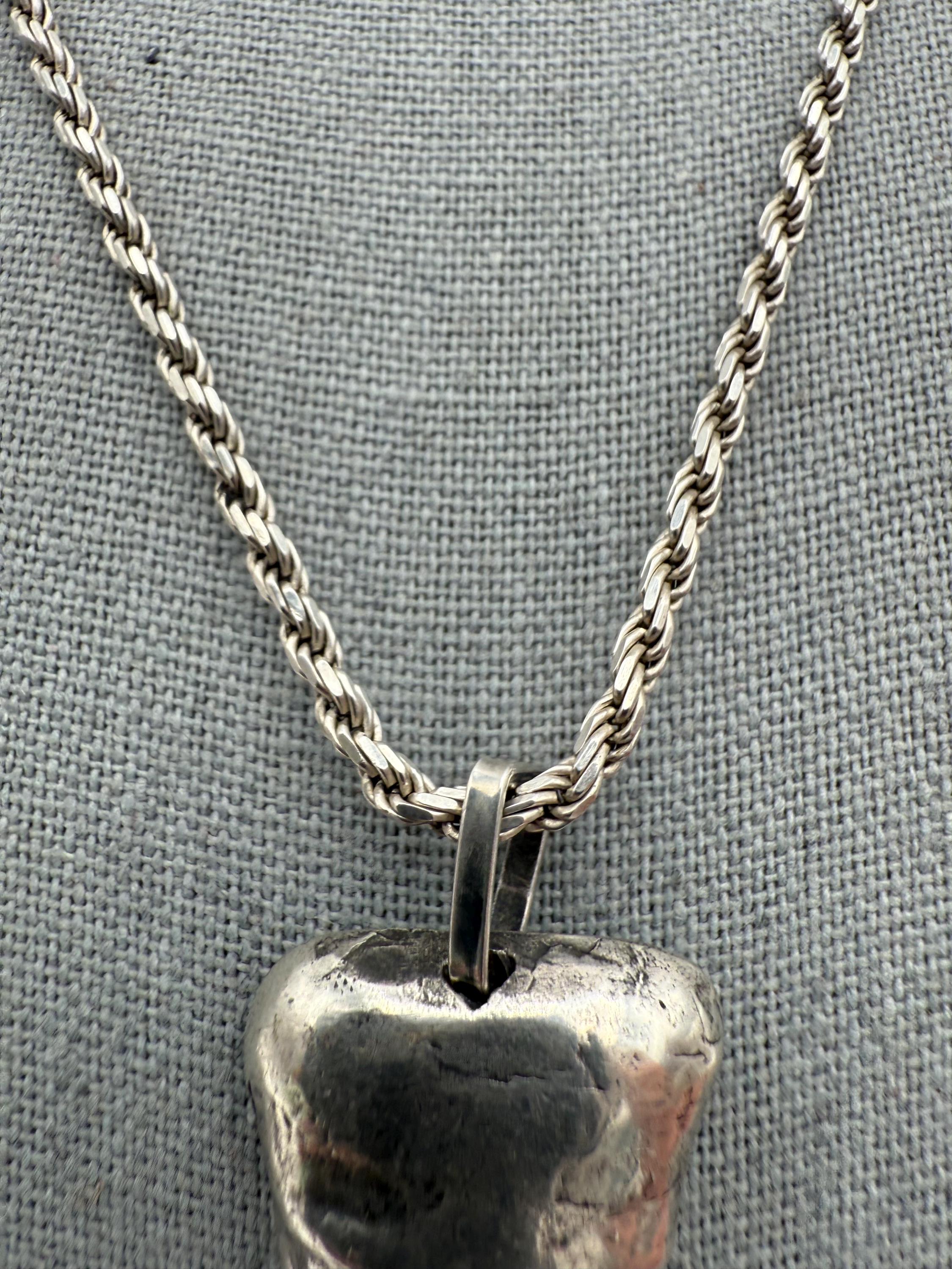 Rare Early Ed Levin Sterling Silver Abstract Face Pendant on Sterling ...