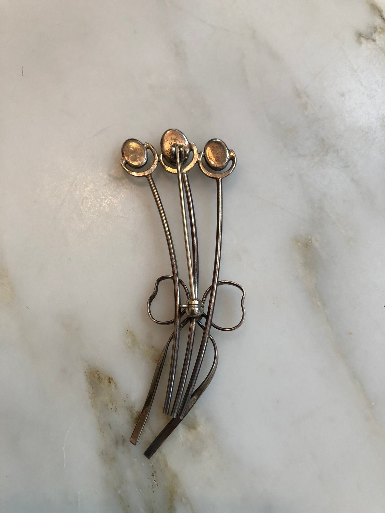 Silver Cabochon Balloon Boquet Brooch With Bowvintage - Etsy