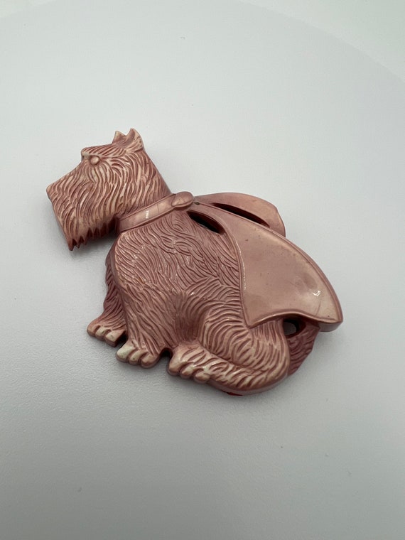 celluloid scotty dog brooch - Gem
