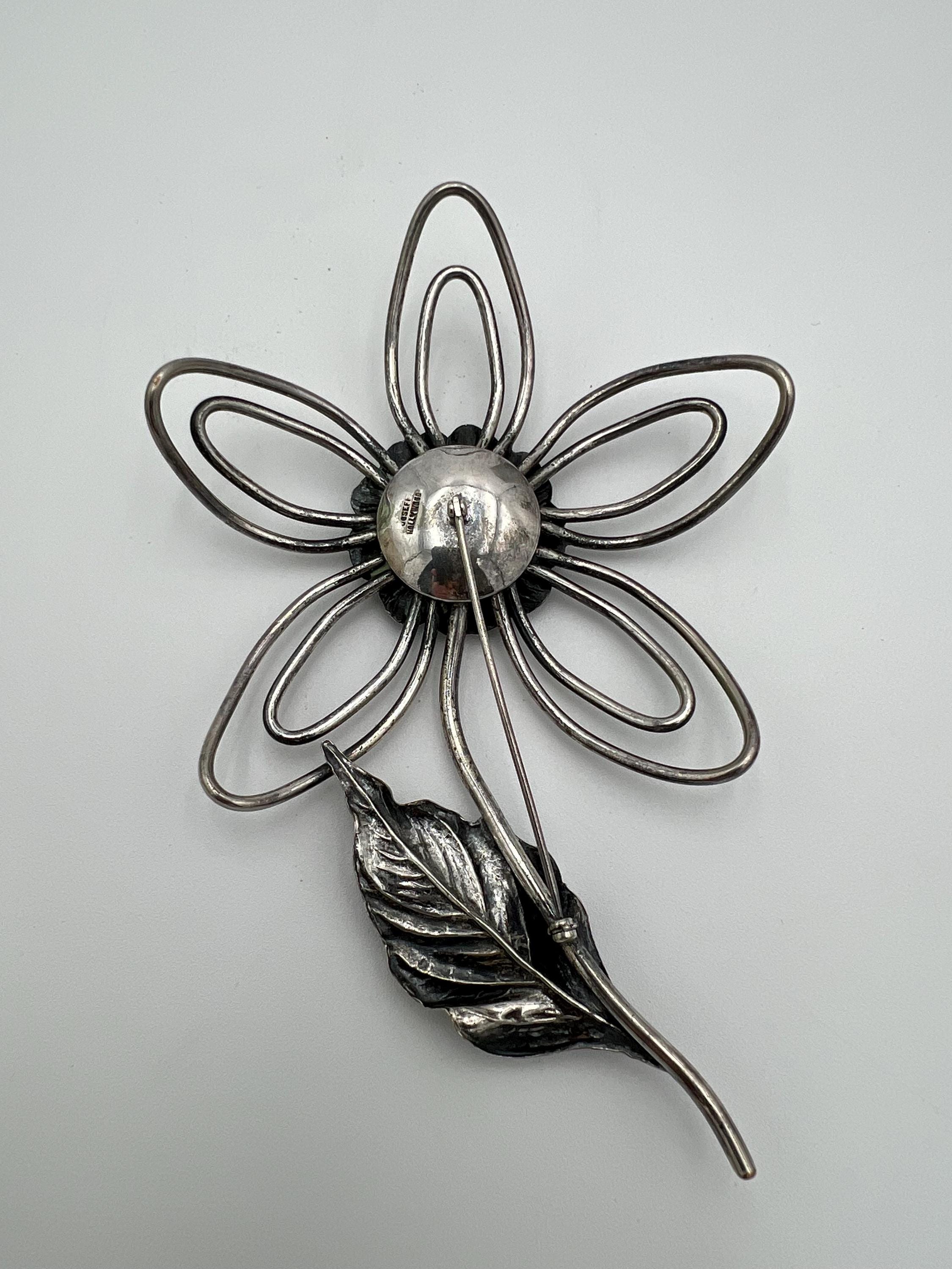 Vintage Large Joseff of Hollywood Grand Daisy Flower Silver Plated ...