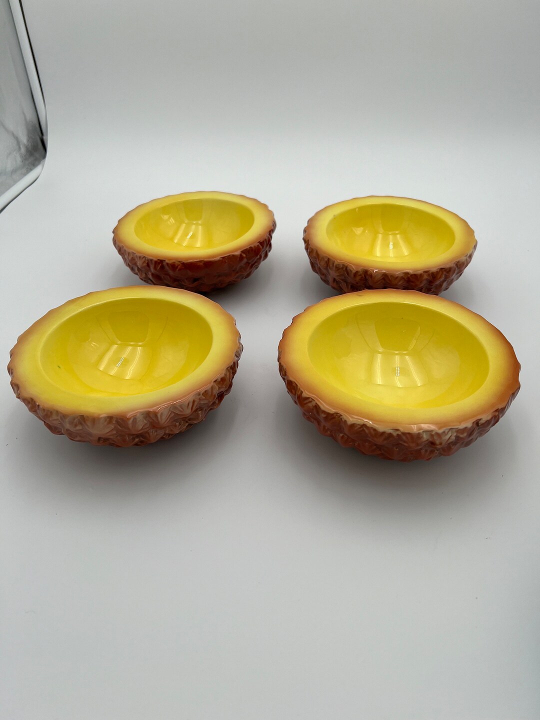 Vintage Mid Century Holt Howard 1960 Ceramic Pineapple Bowls Set of 4 ...