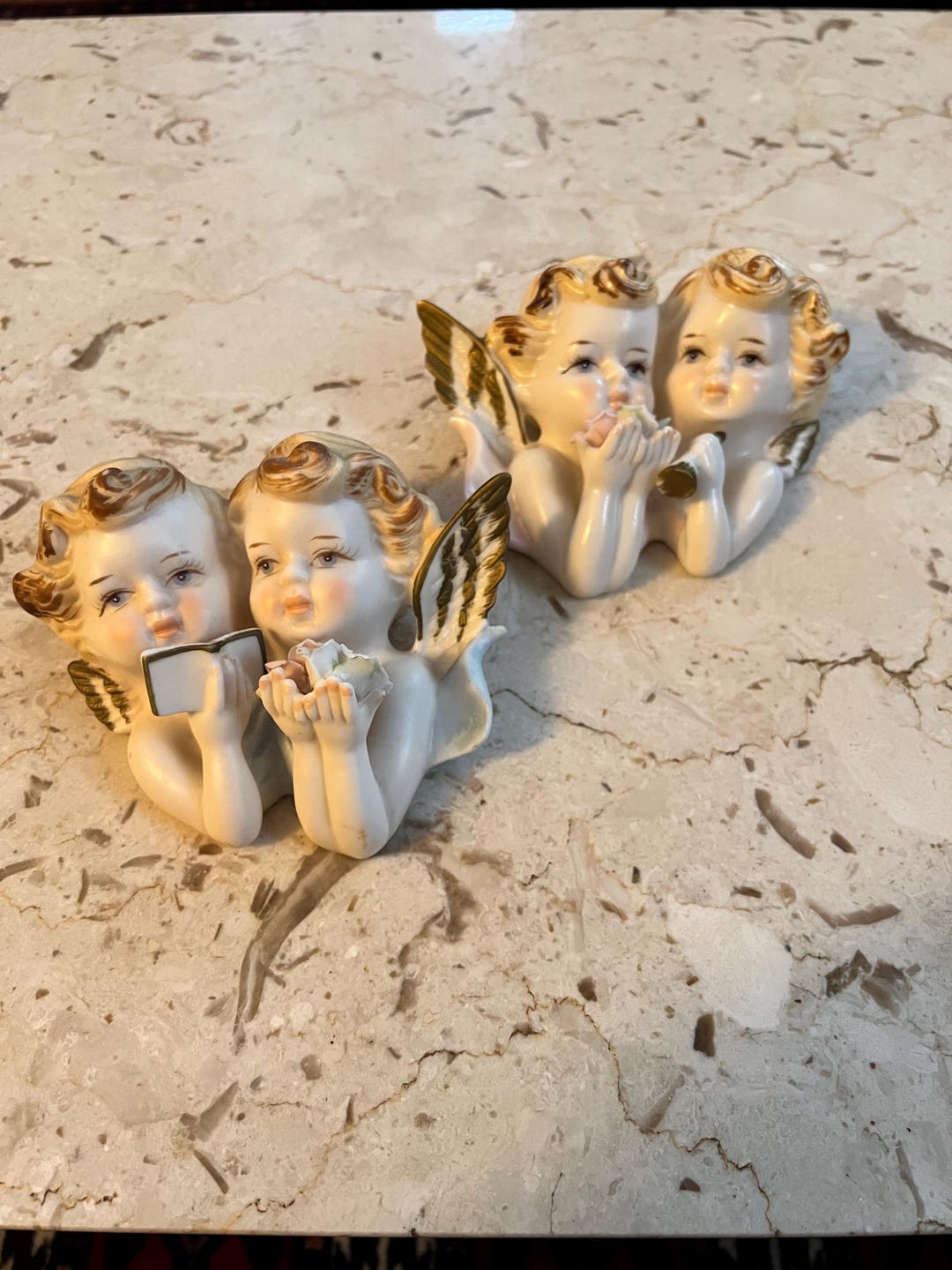 Set of 2 Vintage Napco Wall Hanging Porcelain Angels. Vintage Sanmyro ...