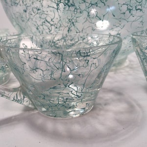 Vintage Blue Splatterware Punch Bowl and 5 Cups - Etsy