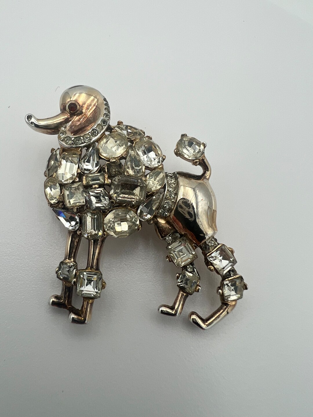 Vintage Crown Trifari Alfred Philippe Rhinestone Poodle Brooch - Etsy