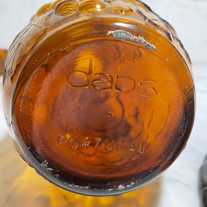 Dabs Amber Glass Embossed Fruits Decanter Portugal - Etsy
