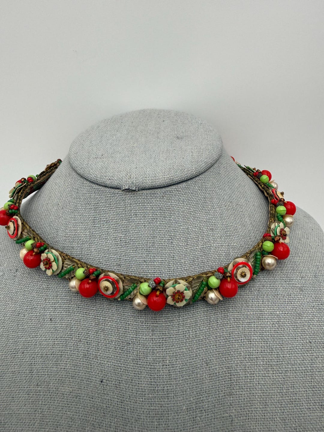 Vintage Leni Kuborn-grothe Beaded Choker Necklace, Handmade in ...
